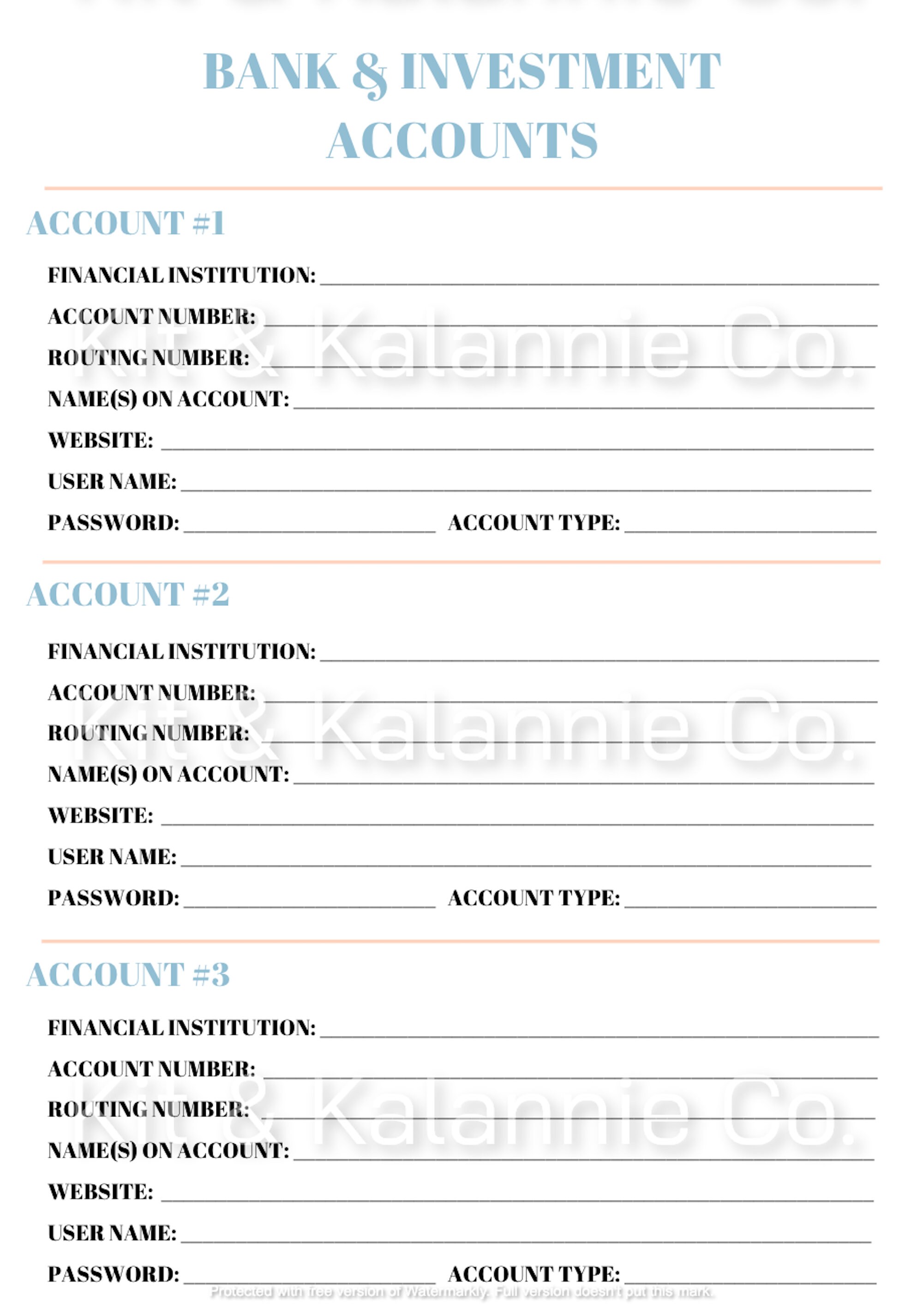 Life Management Binder, Family Information, Emergency Binder, Important ...