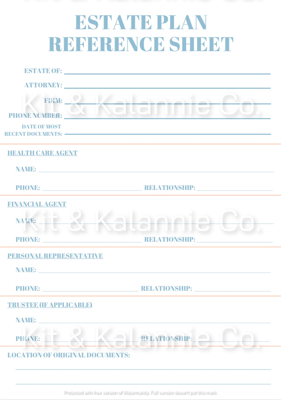 Life Management Binder, Family Information, Emergency Binder, Important ...