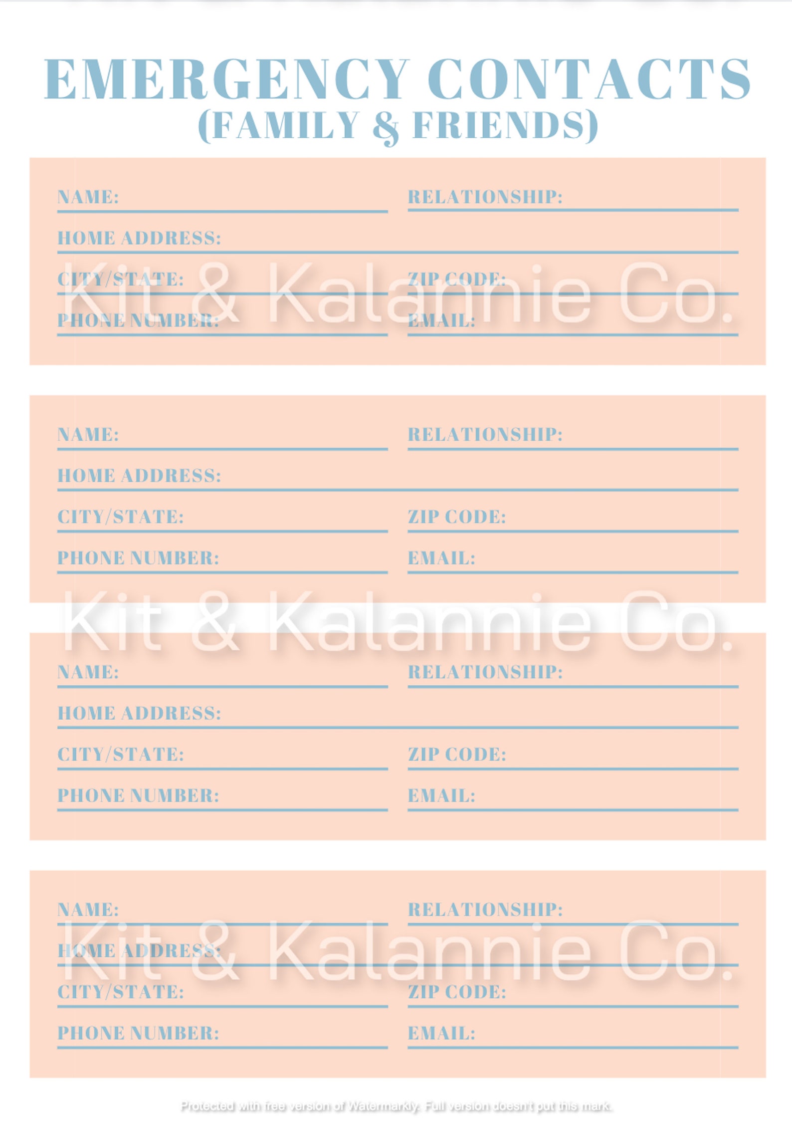 Life Management Binder, Family Information, Emergency Binder, Important ...