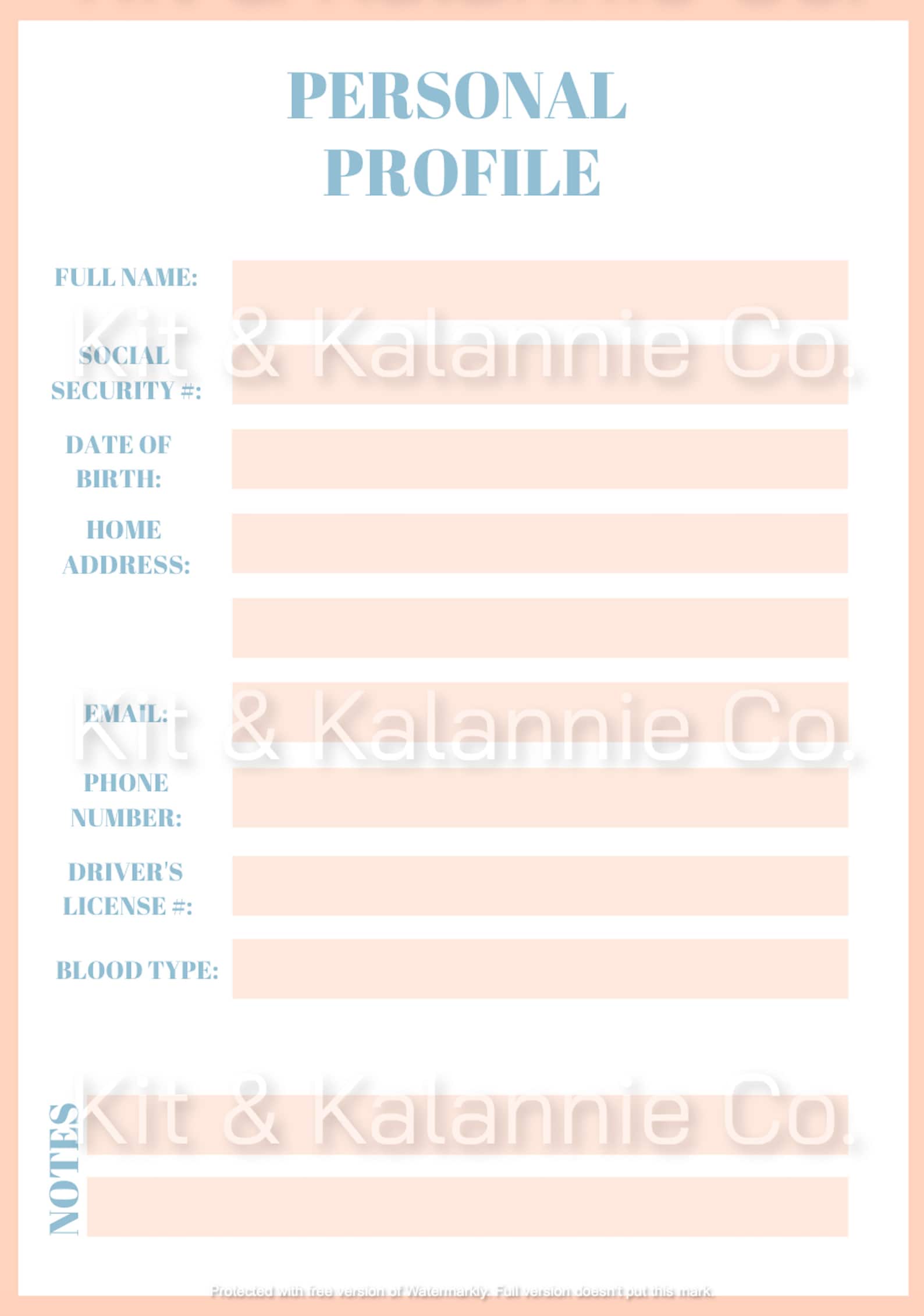Life Management Binder, Family Information, Emergency Binder, Important ...