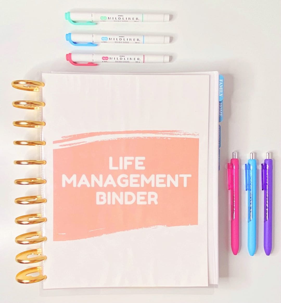 Life Management Binder, Family Information, Emergency Binder, Important ...