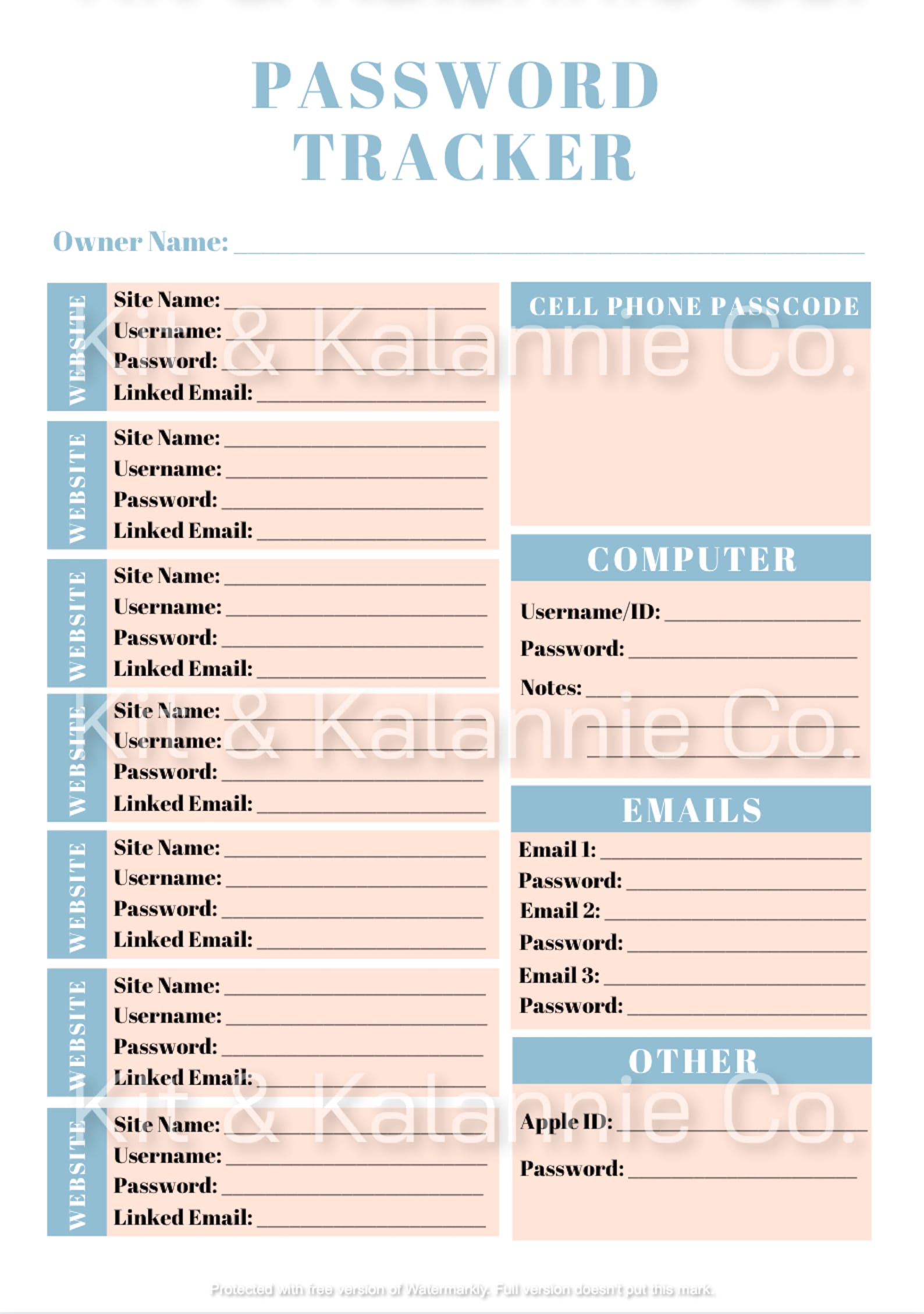 Life Management Binder, Family Information, Emergency Binder, Important ...