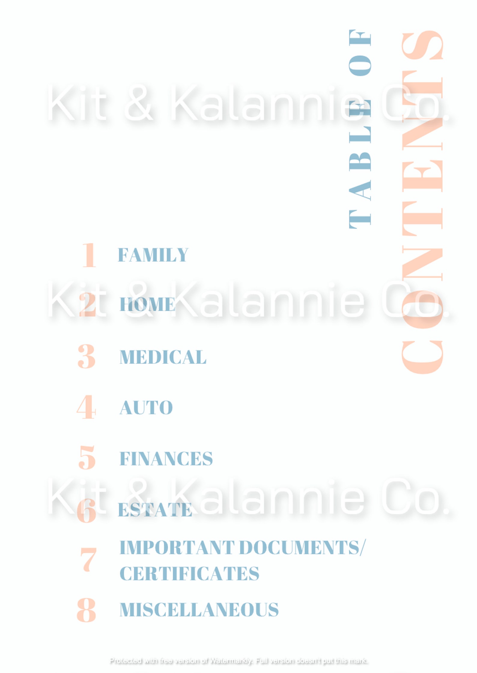 Life Management Binder, Family Information, Emergency Binder, Important ...