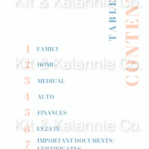 Life Management Binder, Family Information, Emergency Binder, Important ...