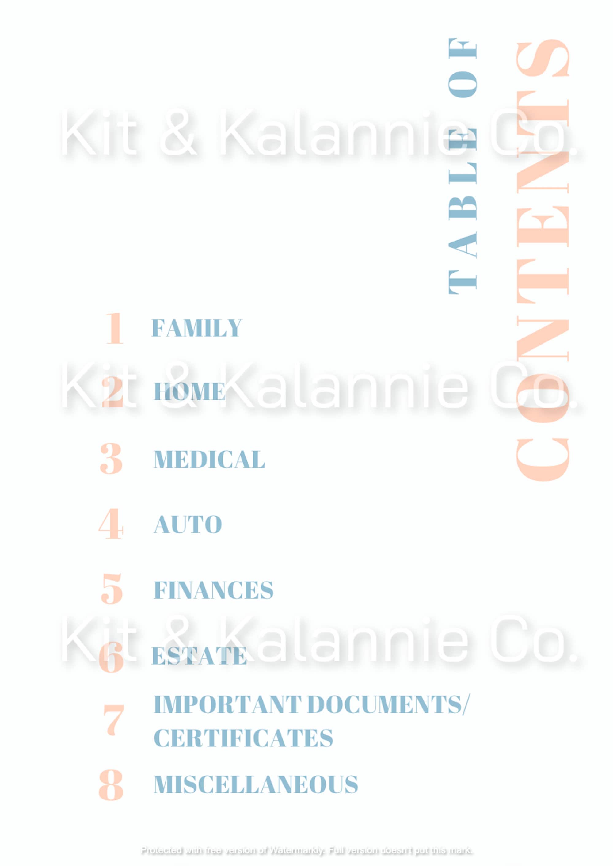 Life Management Binder, Family Information, Emergency Binder, Important ...