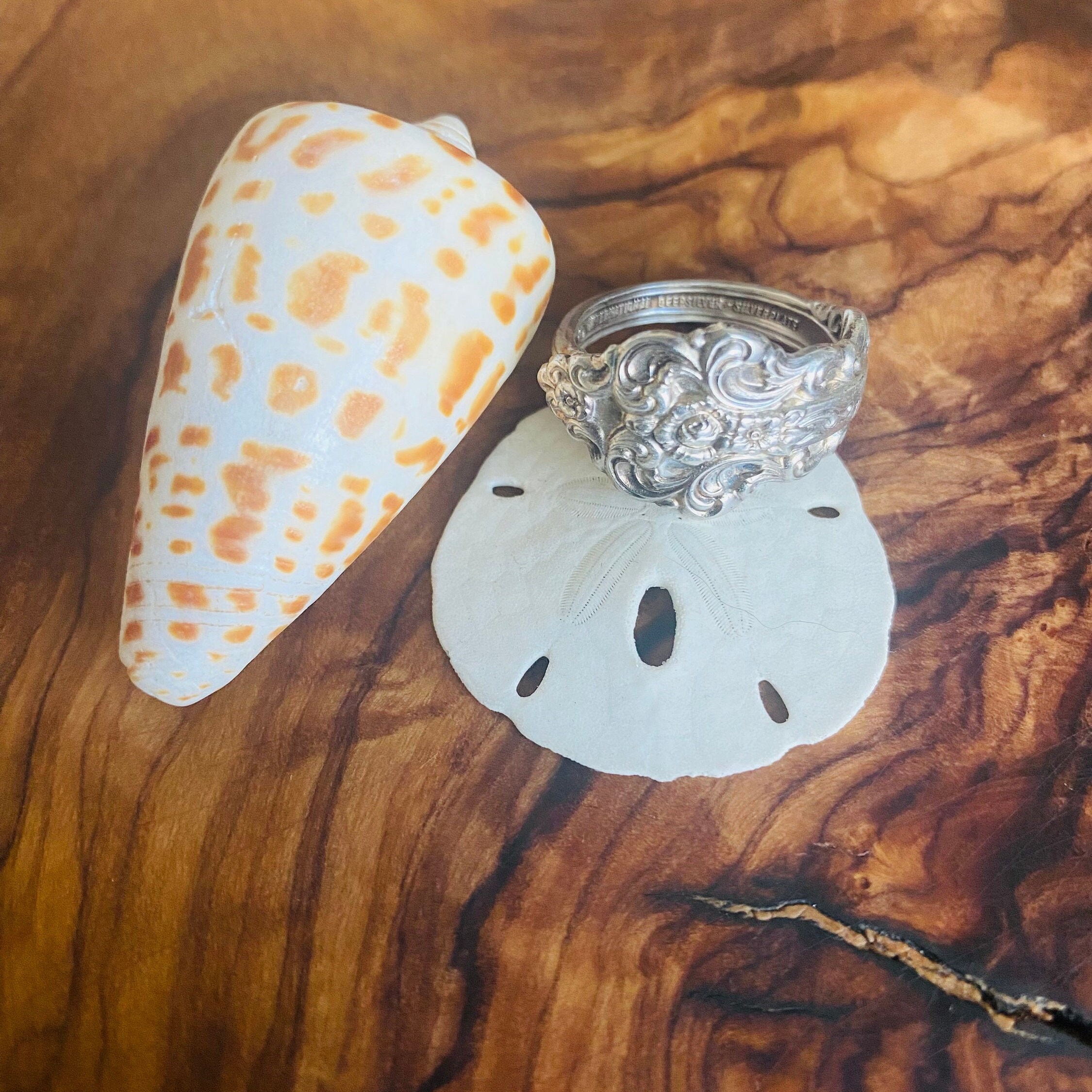 Vintage Retro Handmade Spoon Ring Floral Art Nouveau Pattern - Etsy