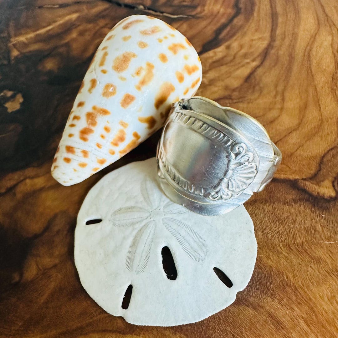 Vintage Handmade Large Wrap Spoon Bowl Ring Circa 1900's Shell Pattern ...