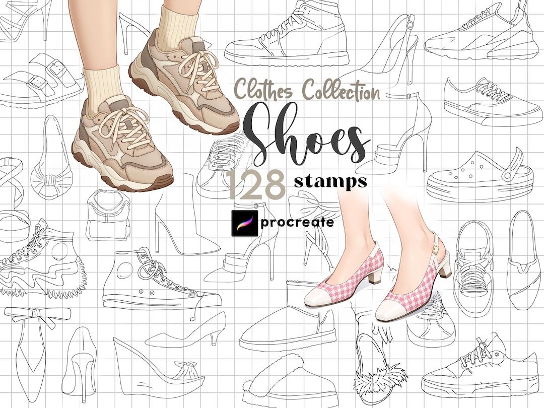 Procreate Shoes Stamps : Anime Sneakers Sport Shoe Manga Heel Clothes ...