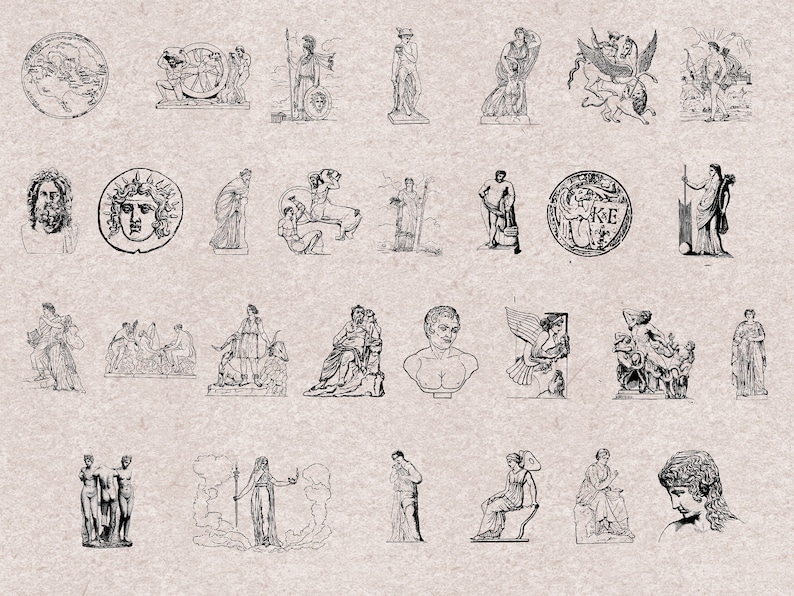 Procreate Mythology Stamps : Greek Gods Tattoo Brush Ancient Mystic ...