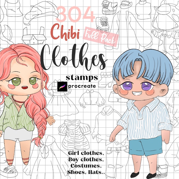 Procreate Chibi Stamps - Etsy