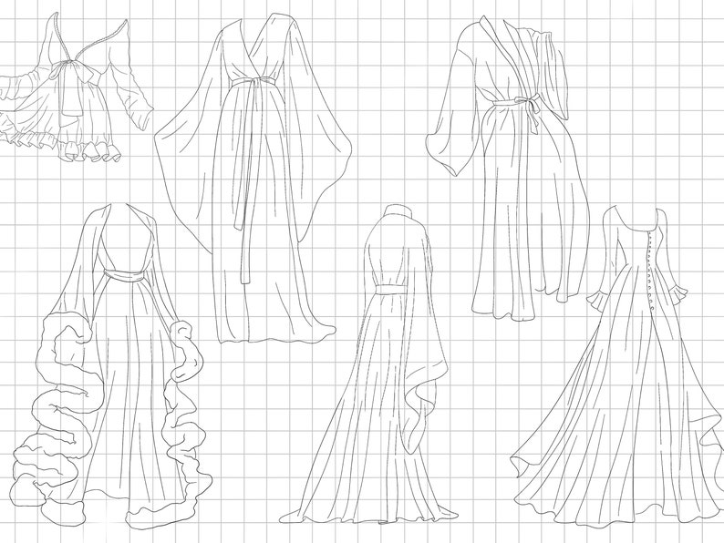 Procreate Robe Stamps : Anime Clothes Gown Underwear Sleepwear Fashion ...