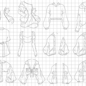 Procreate Clothes Stamps Brushes 288 Anime Clothing Procreate Dress ...
