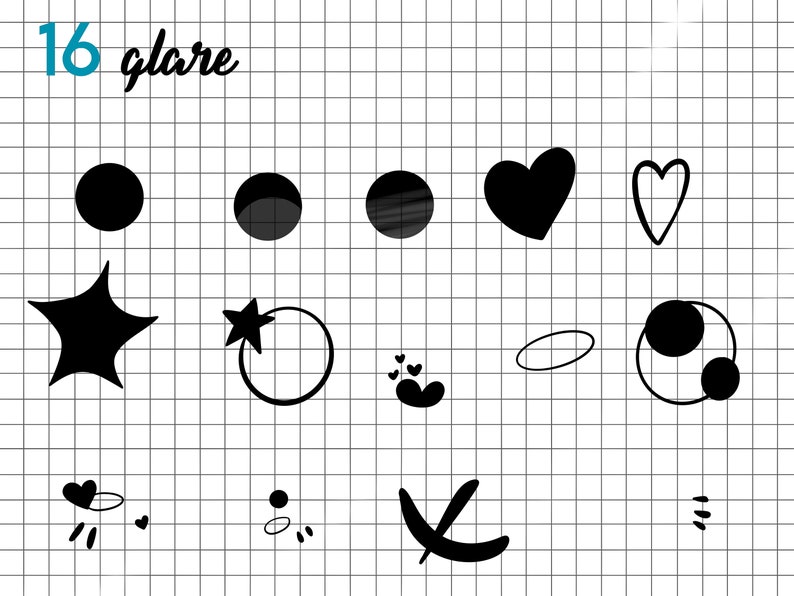 Procreate Chibi Eyes Stamps : Cartoon Eyes Kawaii Character Eye Guides ...