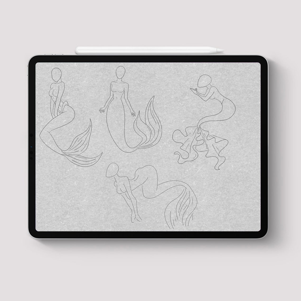 Procreate mermaid Figure Stamp Brush Body Fashion Art | Etsy