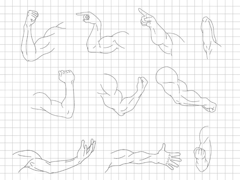 Procreate Pose Maker Stamps : Anime Body Reference Manga Character ...