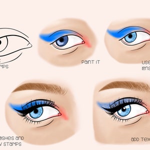 Procreate Eyes Stamp Brushes Portrait Eye Procreate Eyelashes Procreate ...