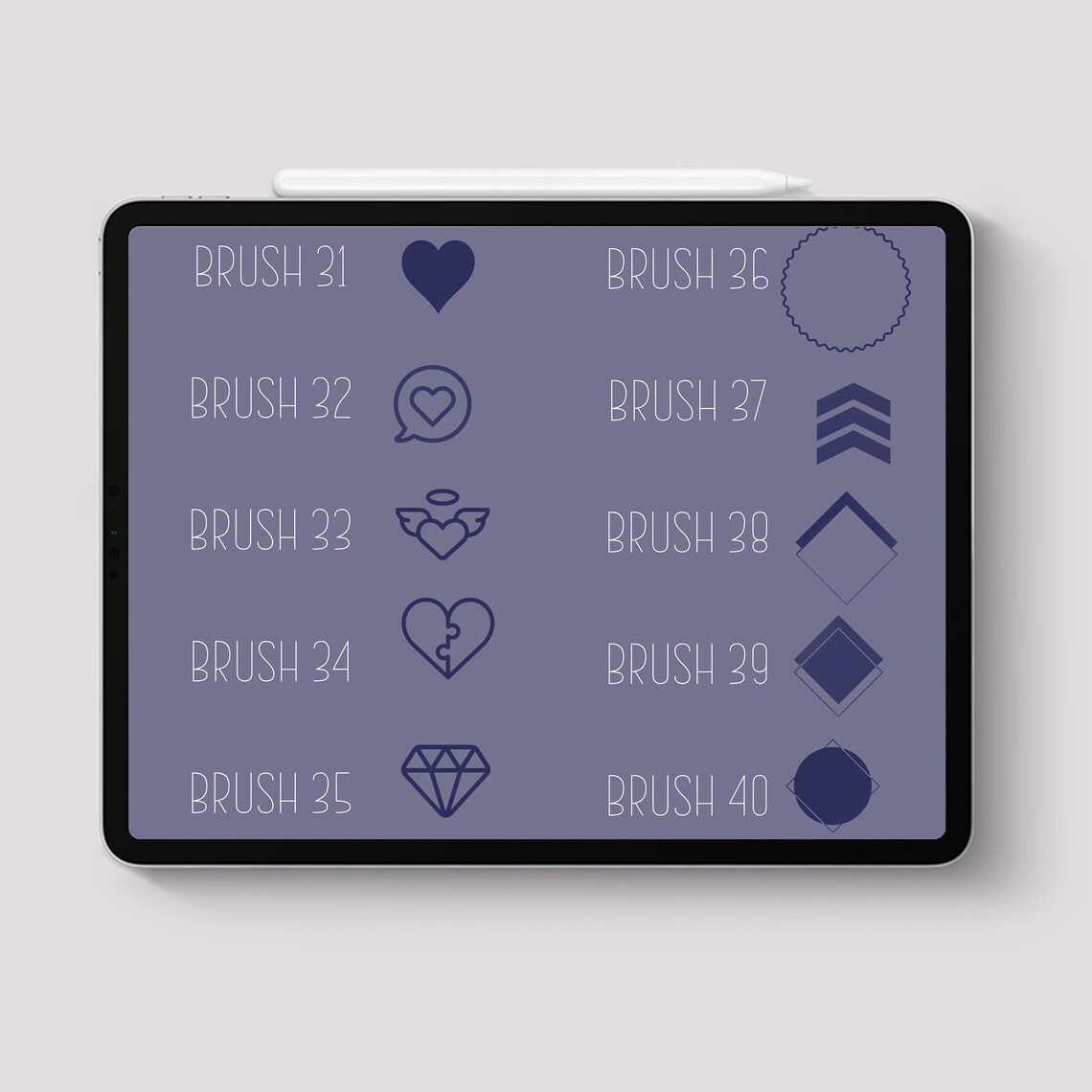 50 Geometric Shapes Procreate Stamps Brush Basic Circle Square | Etsy