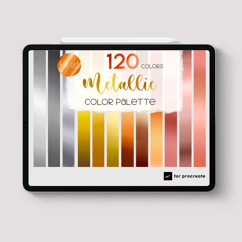 Procreate Palette Metallic Color Swatch Full Set Gold Rose | Etsy