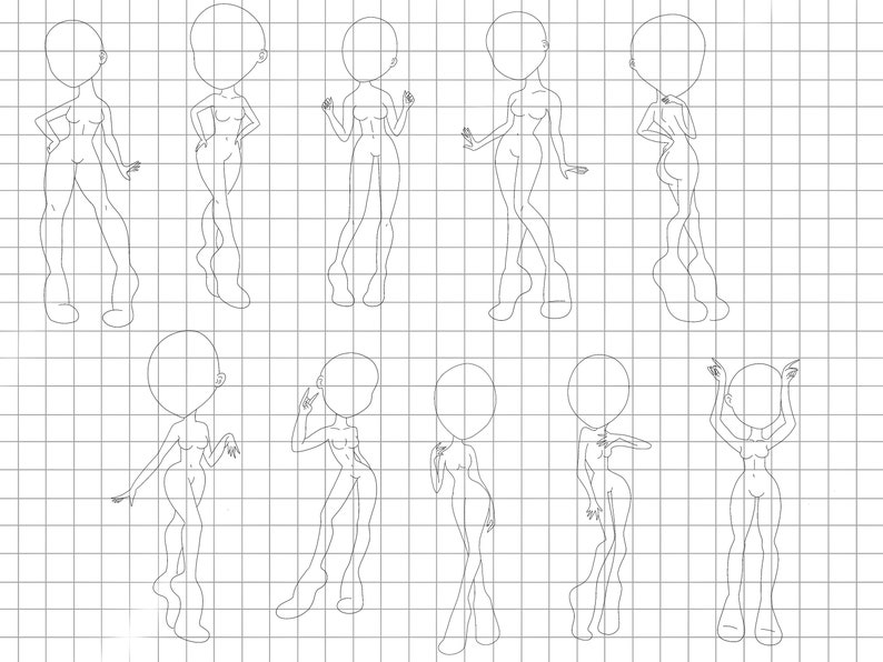 Procreate Doll Creator Stamps : Cartoon Doll Drawing Maker Reference ...