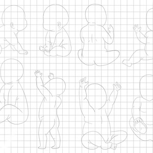 Procreate Baby Pose Stamp Brush 20 Procreate Baby Body Guides Baby ...