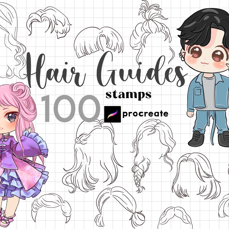 Procreate Chibi Stamps - Etsy