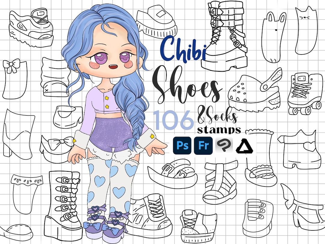Photoshop Chibi Shoes Stamp Brush 106 Clip Studio Paint Fresco Affinity ...
