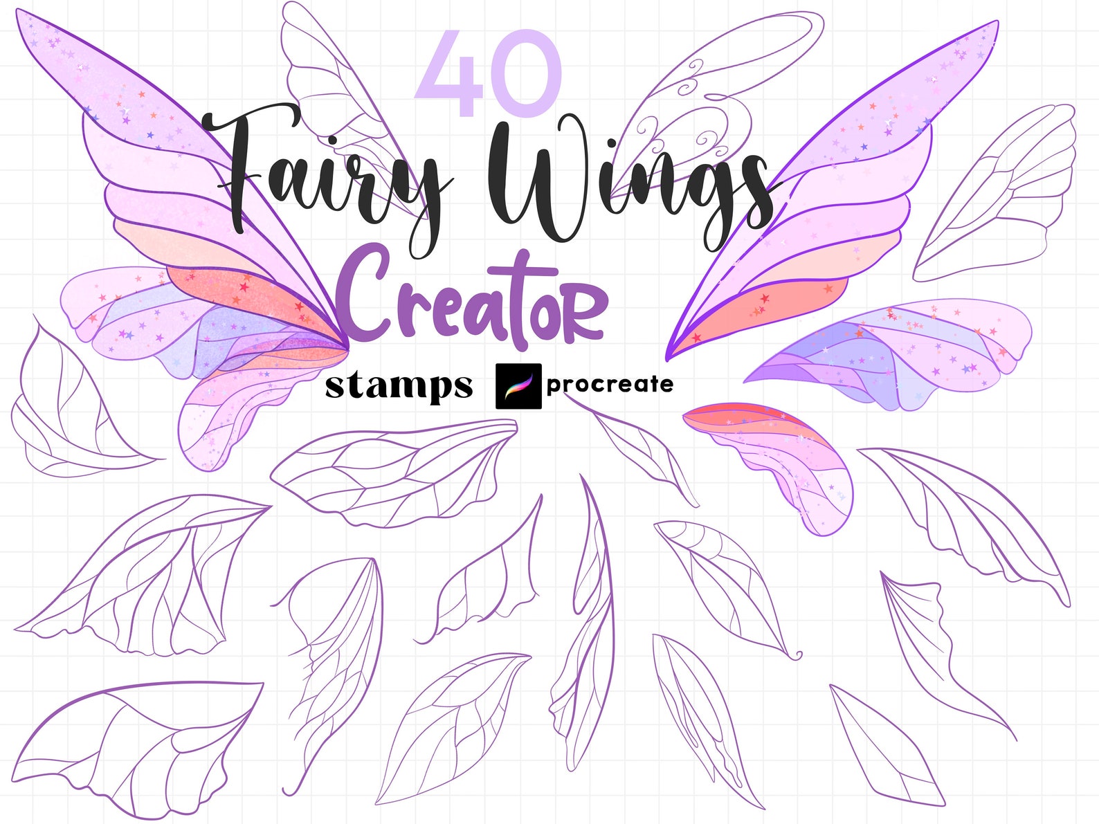 Procreate Wings Stamps Fairy Wings Brush Butterfly Wings Tattoo Hand ...