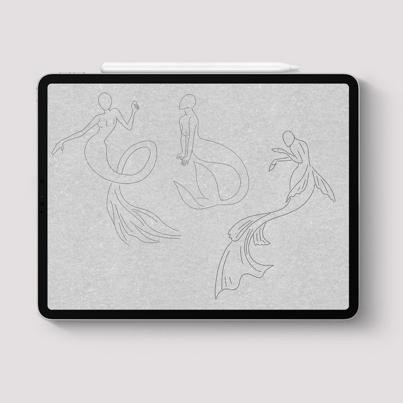 Procreate mermaid Figure Stamp Brush Body Fashion Art - Etsy