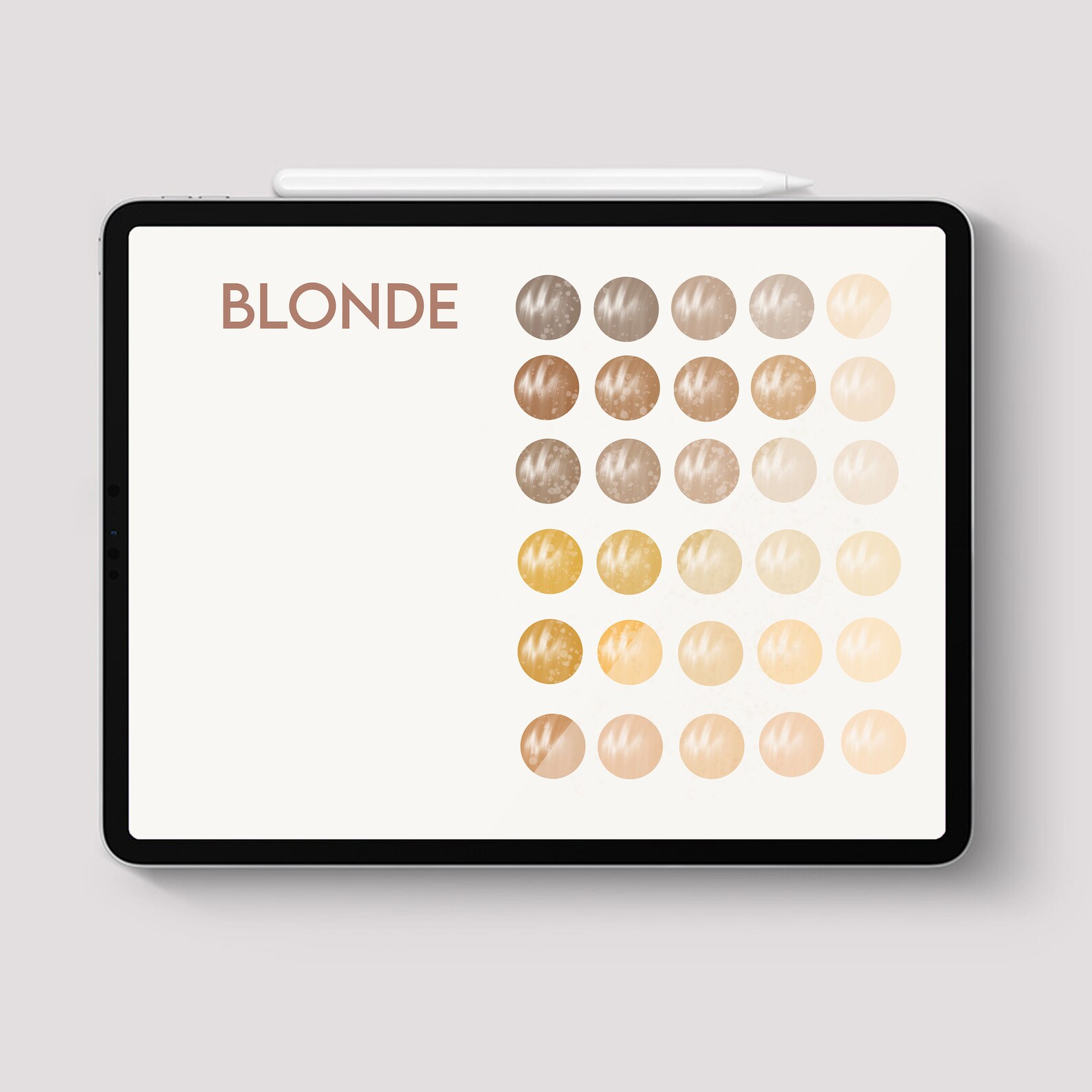 Procreate Palette Hair Color Swatch Portrait Realistic | Etsy