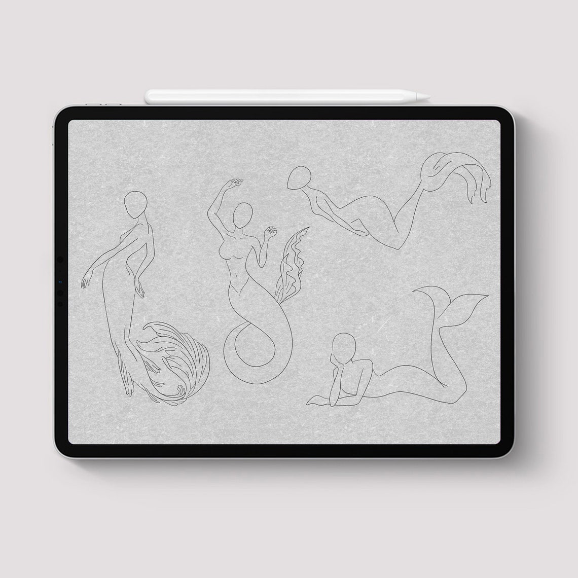 Procreate mermaid Figure Stamp Brush Body Fashion Art | Etsy