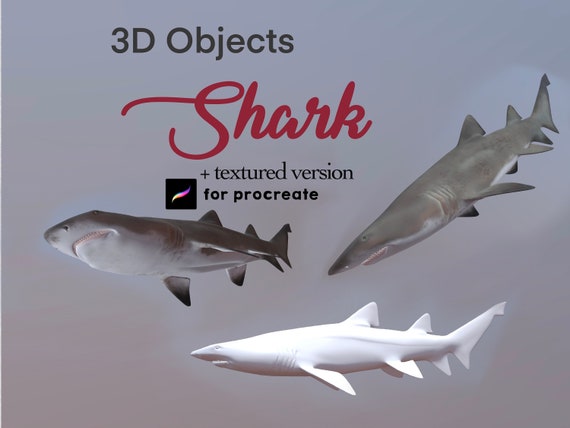 Procreate 3D Object Shark Model Tattoo Brush Textured Practice - Etsy