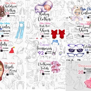Procreate Clothing Stamps : Anime Clothes Dress Manga Outfit Character ...