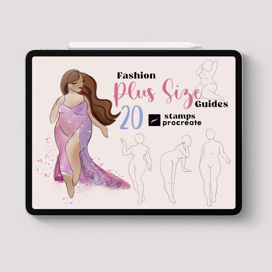 Procreate - Plus Size Body Guide Figure Stamp Brush Fashion Art ...