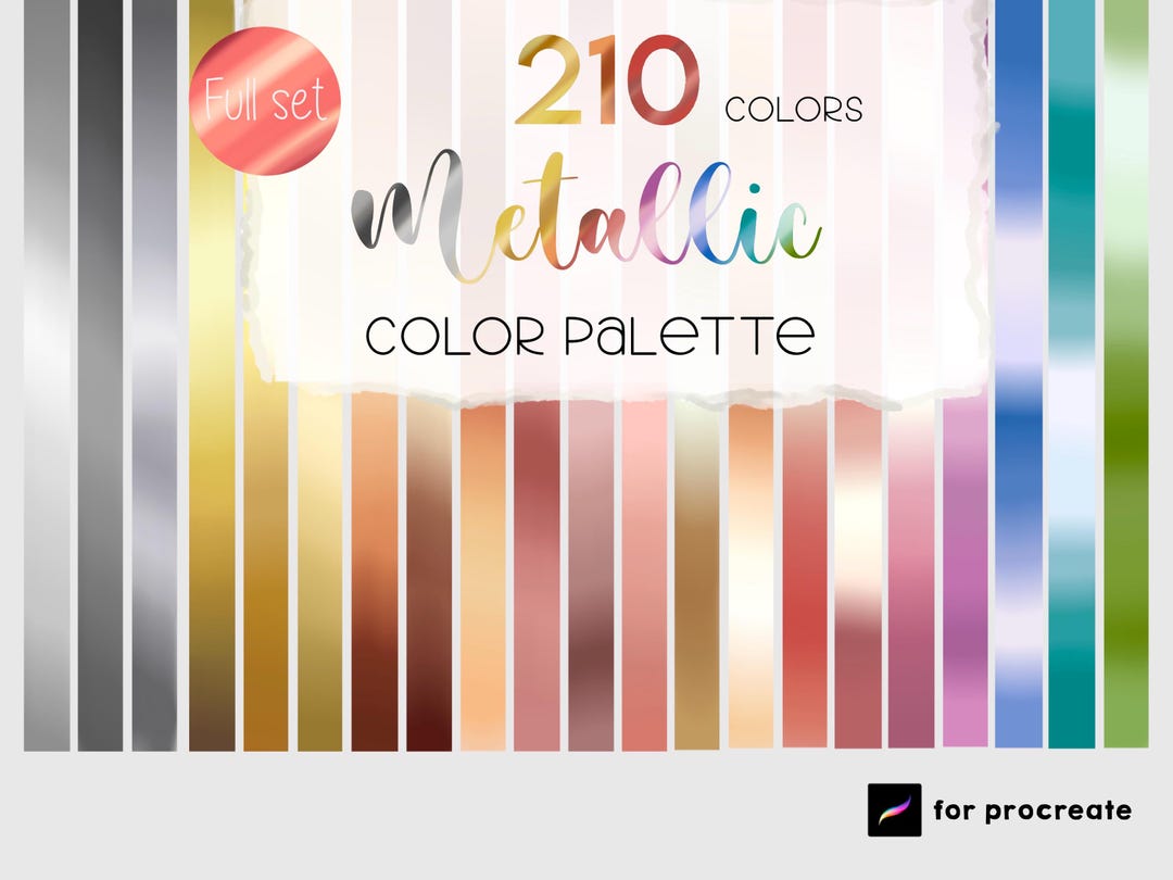 Procreate Metallic Color Palette : 210 Swatch Gold Rose Silver Copper ...