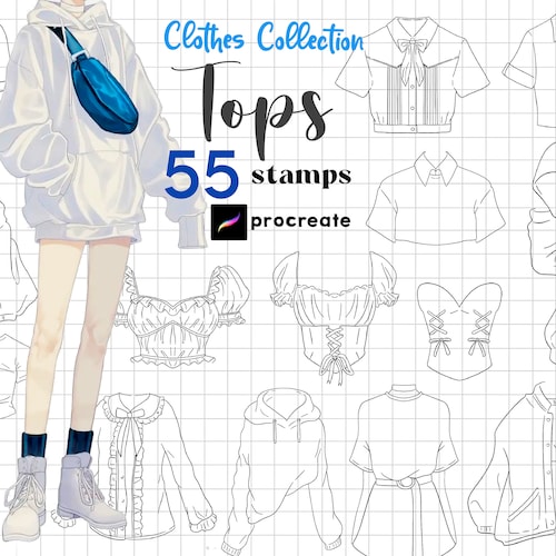 Procreate Dresses Stamp Brushes Clothes Fashion Design - Etsy