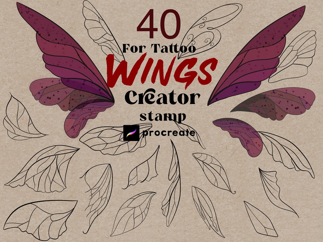 Procreate Wings Stamps for Tattoo Wings Brush Butterfly Wings Procreate ...