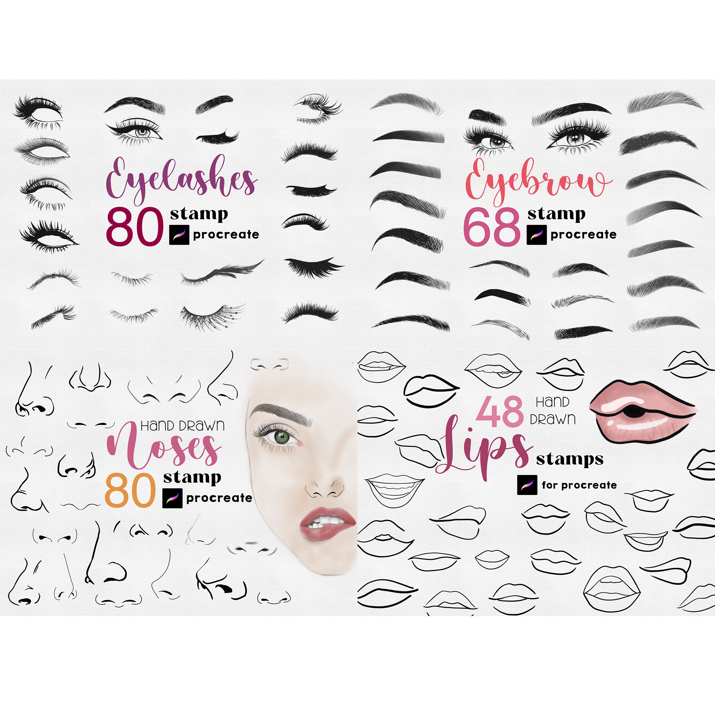 Procreate Character Maker Unlimited Pack Portrait Stamp - Etsy