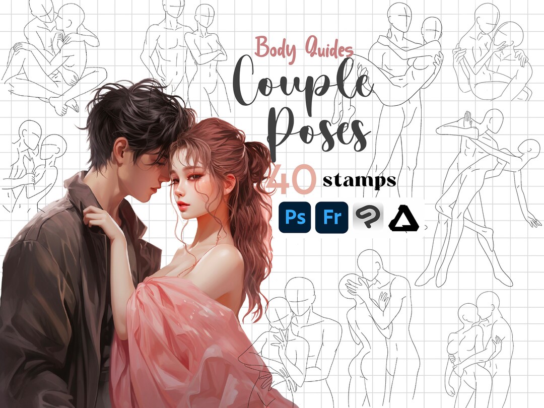 Photoshop Couple Poses Stamp Brush 40 Clip Studio Paint Fresco Affinity ...