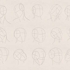 Procreate Portrait Face Guides 50 Procreate Heads Stamps Brushes ...