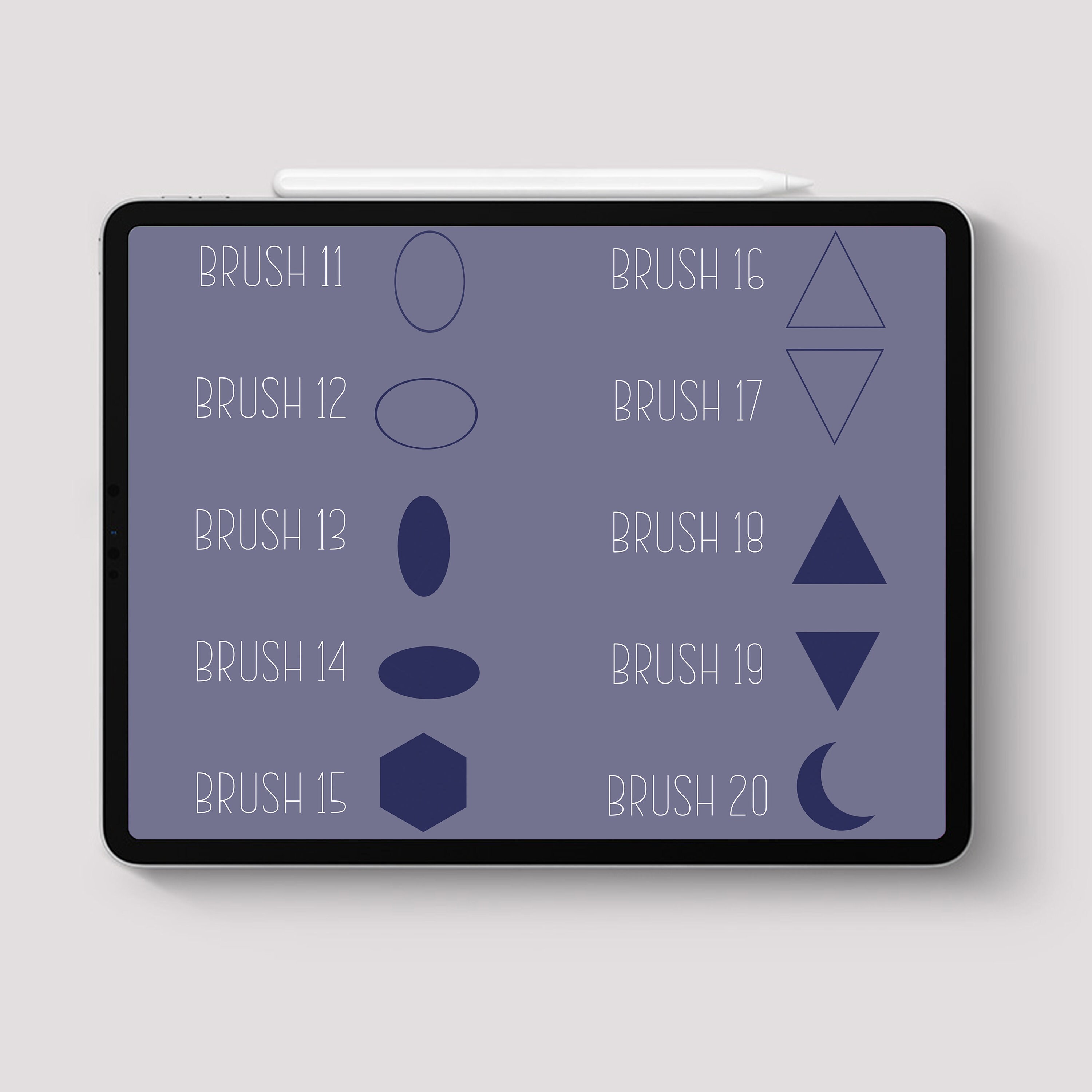 50 Geometric Shapes Procreate Stamps Brush Basic Circle Square | Etsy