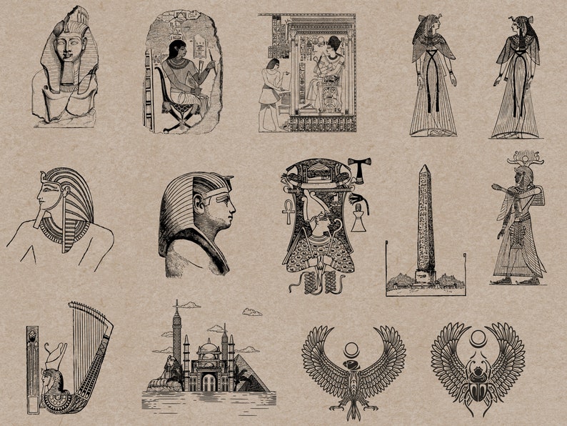 Photoshop 90 Egypt Stamps Tattoo Brush Myhology Leon Ancient - Etsy