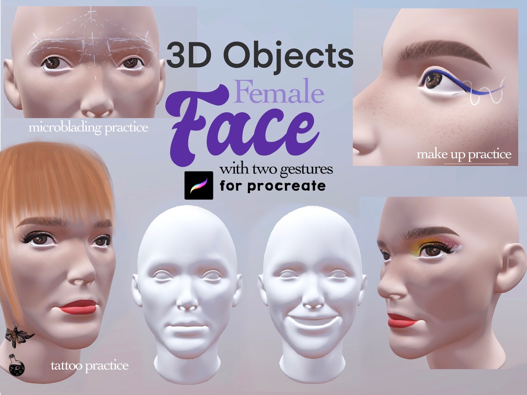 Procreate 3D Object Face Model Procreate Tattoo Brush Procreate Make up ...