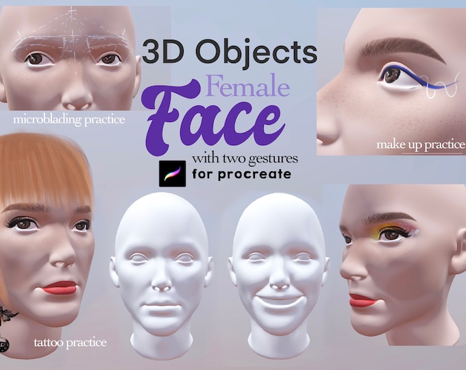 Procreate 3D Object Face Model Procreate Tattoo Brush Procreate Make up ...