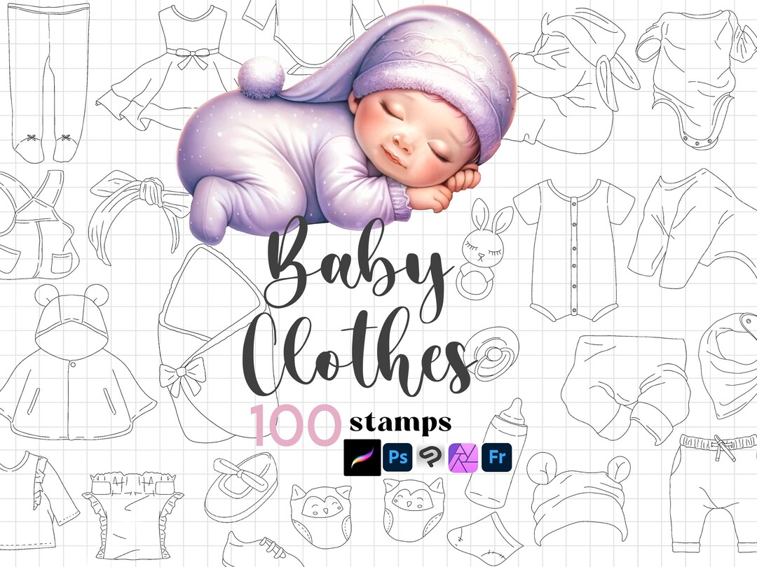 Procreate Baby Clothes Stamp : Anime Baby Outfit Manga Clothing ...