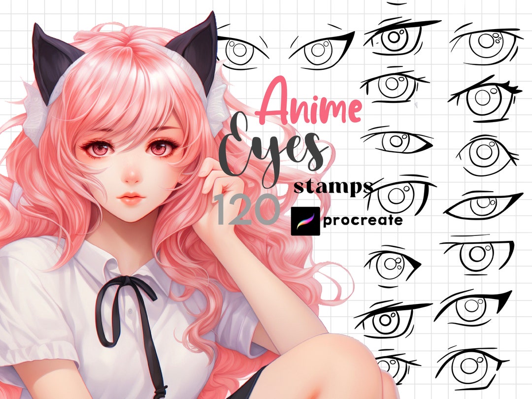 Procreate Anime Eyes Stamp Brush 120 Manga Eyes Procreate Character Eye ...