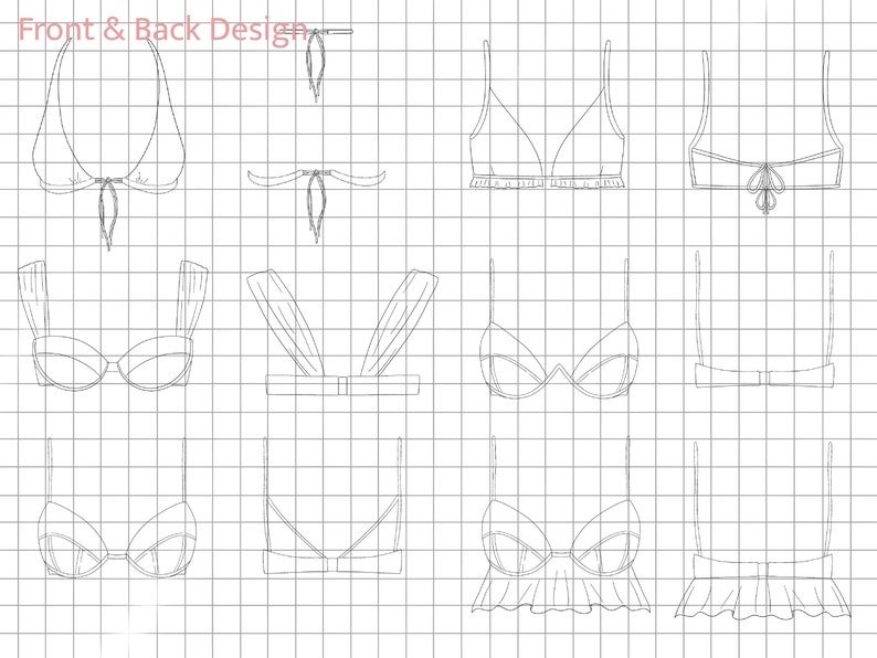 Procreate Swimwear Stamps : Bikini Swimsuit Drawing Manga Clothes Anime ...