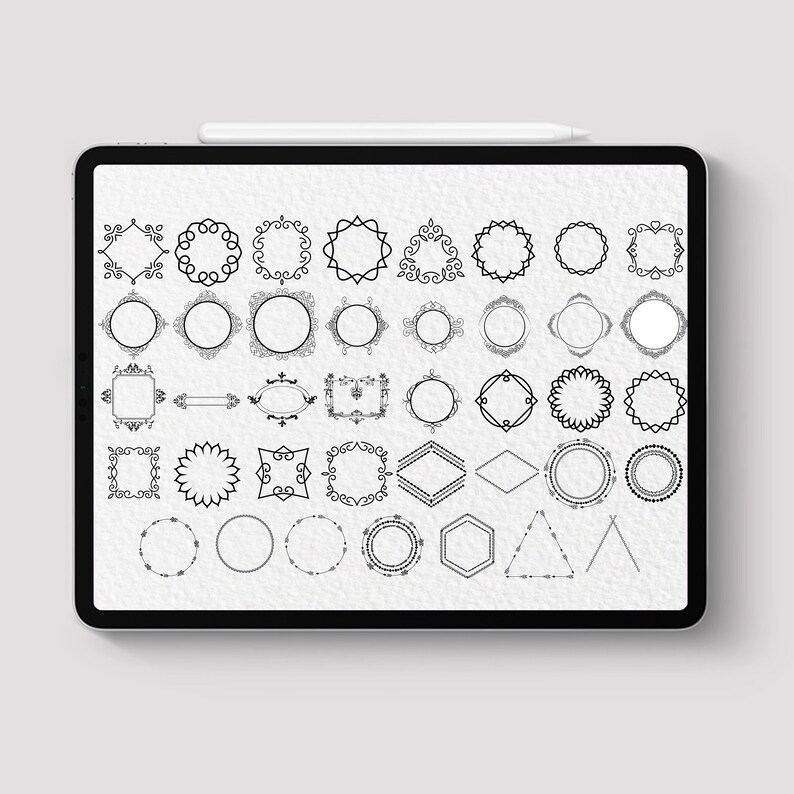 Procreate Full Ornate Pack 200 Stamp Brush Tattoo Design Kit | Etsy