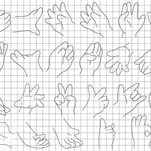 Procreate Chibi Hands Stamp 54 Procreate Chibis Cartoon Hand Guides ...