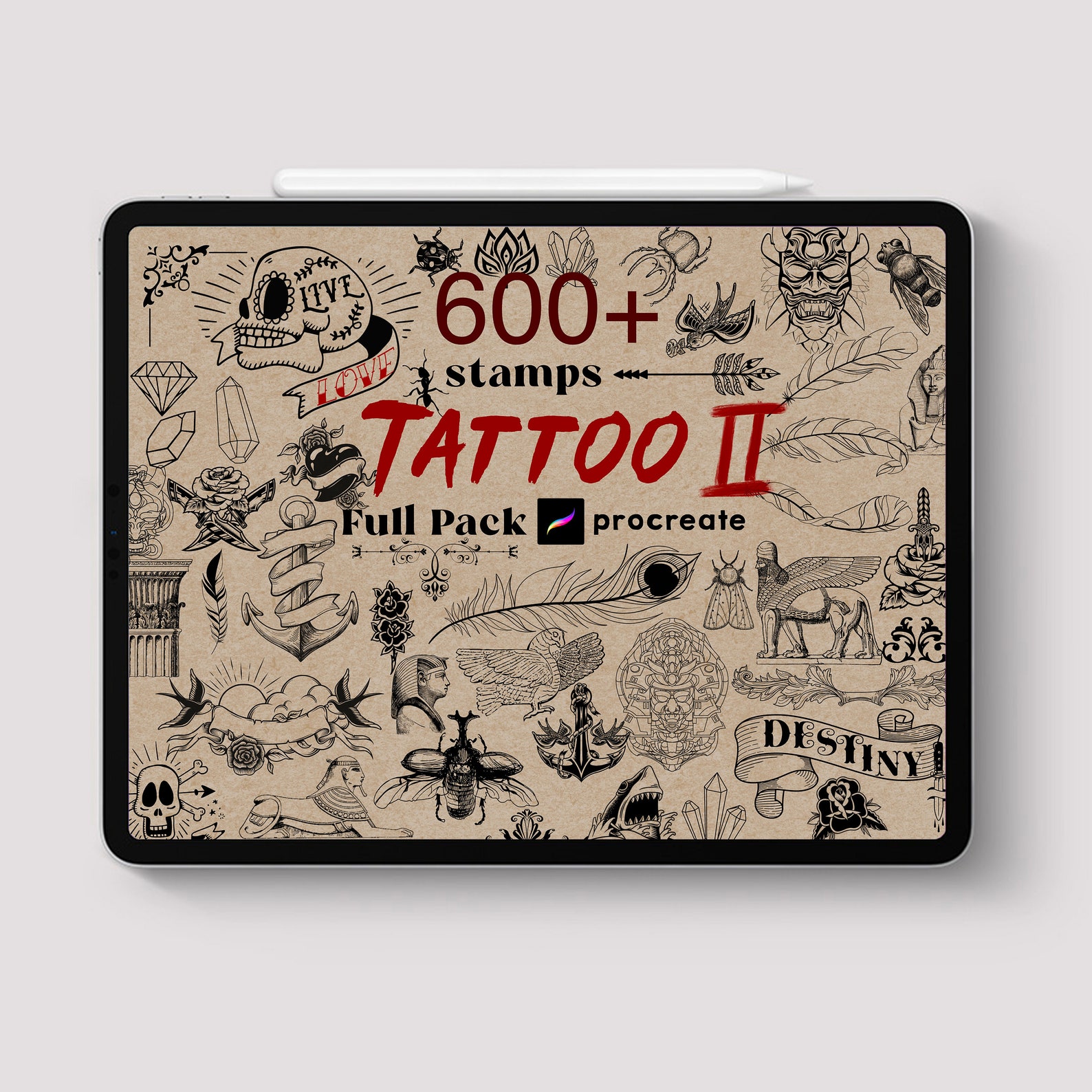 Procreate Full Tattoo Pack 2 Stamp Brushes Insect - Etsy