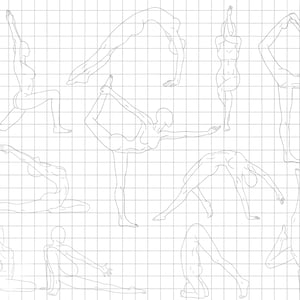 Procreate Yoga Poses Stamp Brush 25 Anatomy Procreate Body Guides Yoga ...